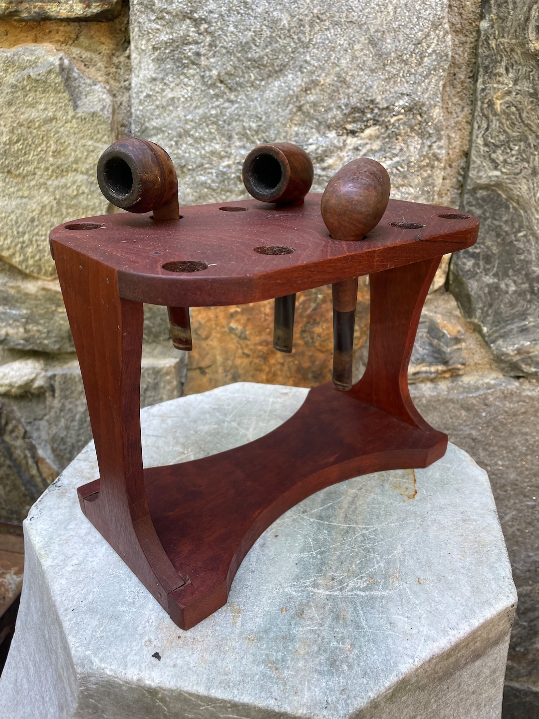 Vintage Tobacco Pipe Rack Holder, Handmade Cherry Wooden, Folk Art - Etsy