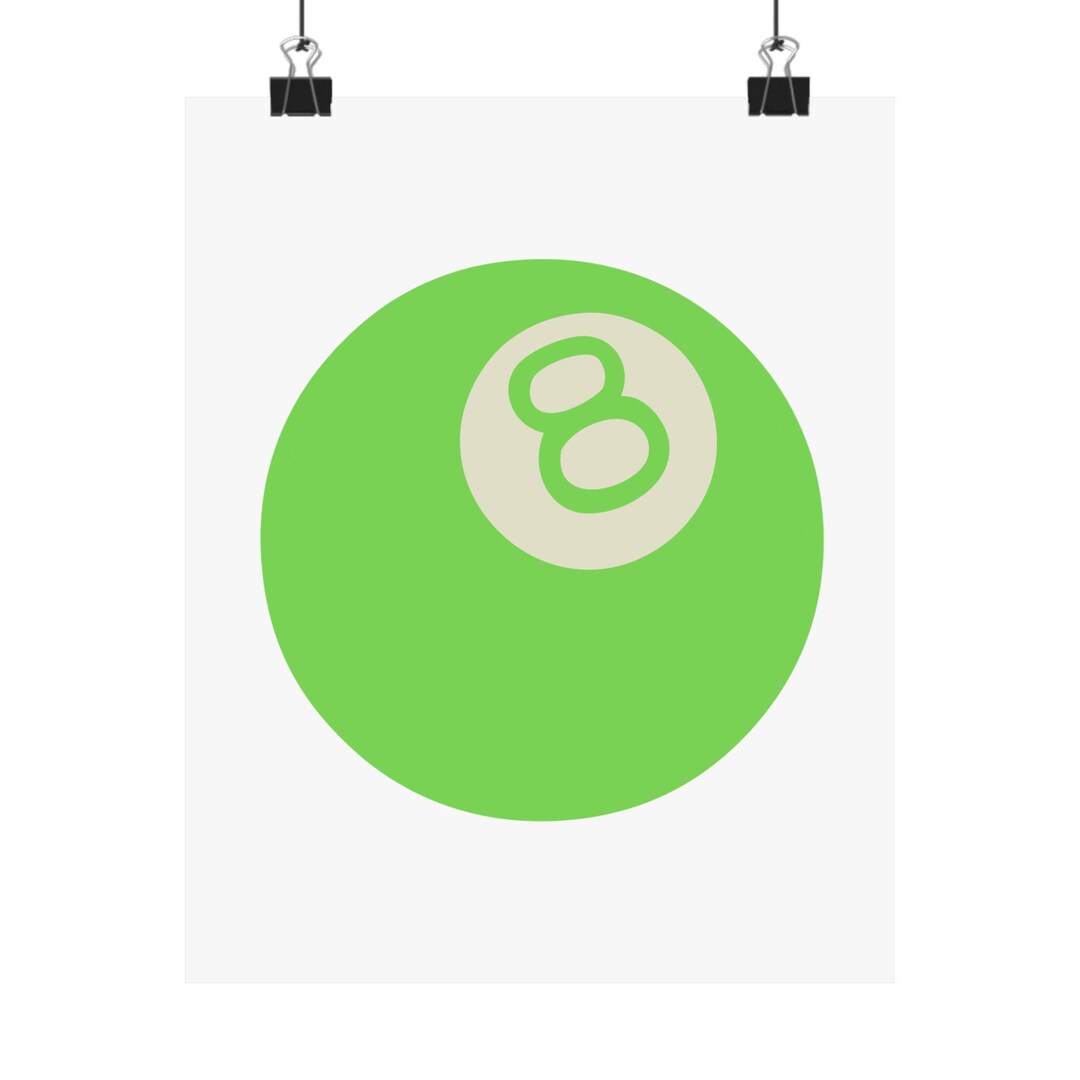 8 Ball Matte Vertical Posters - Green - Etsy