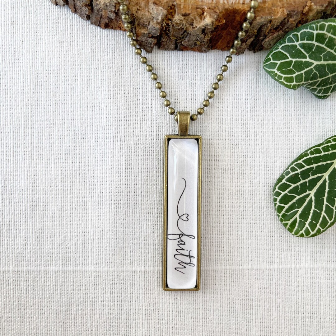 Faith Necklace | Antique Gold Pendant Necklace | Encouraging Jewelry ...