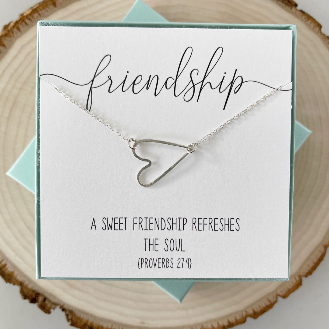 Sideways Open Heart Necklace | Best Friend Gift | Friendship Gift ...