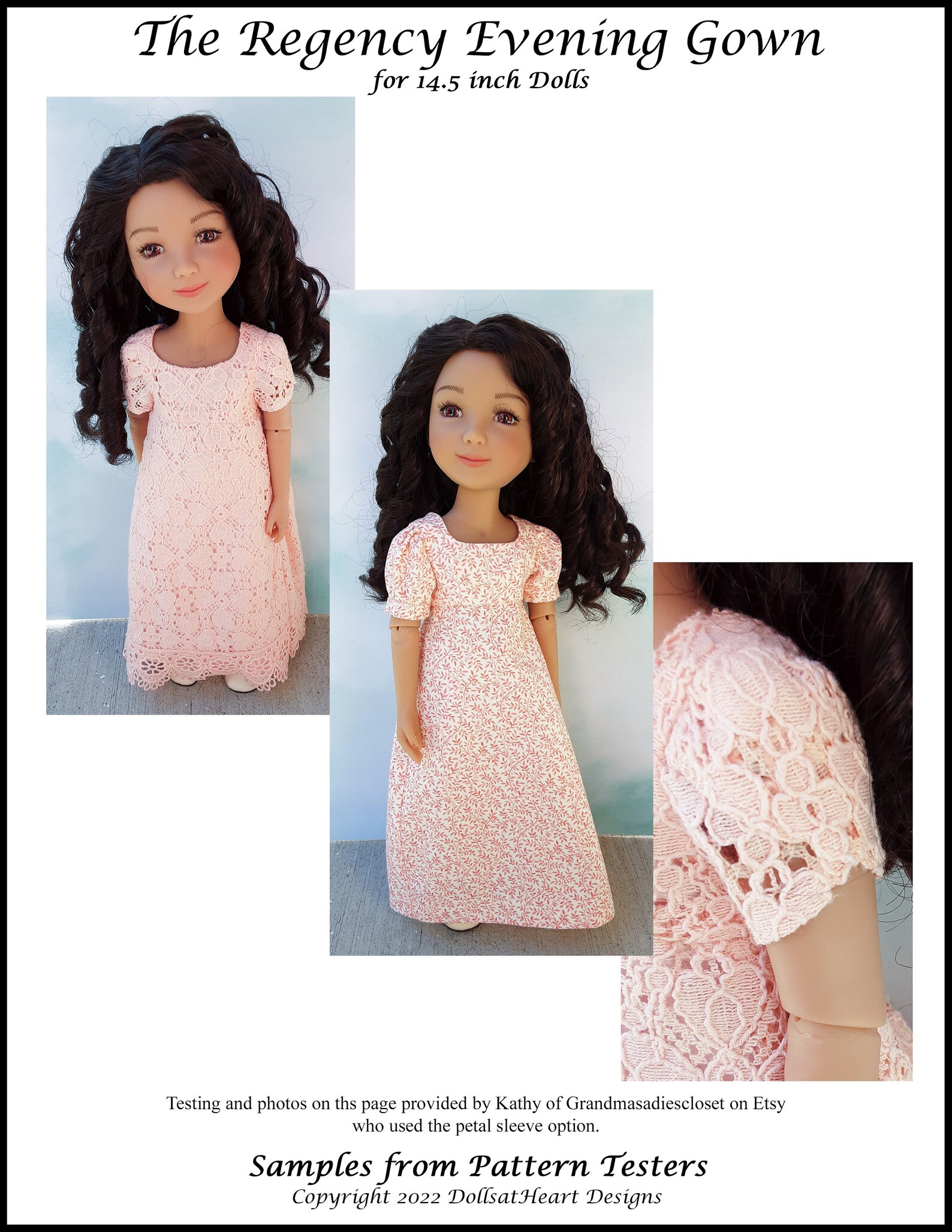 Doll Dress PDF Sewing Pattern Regency Evening Gown - Etsy