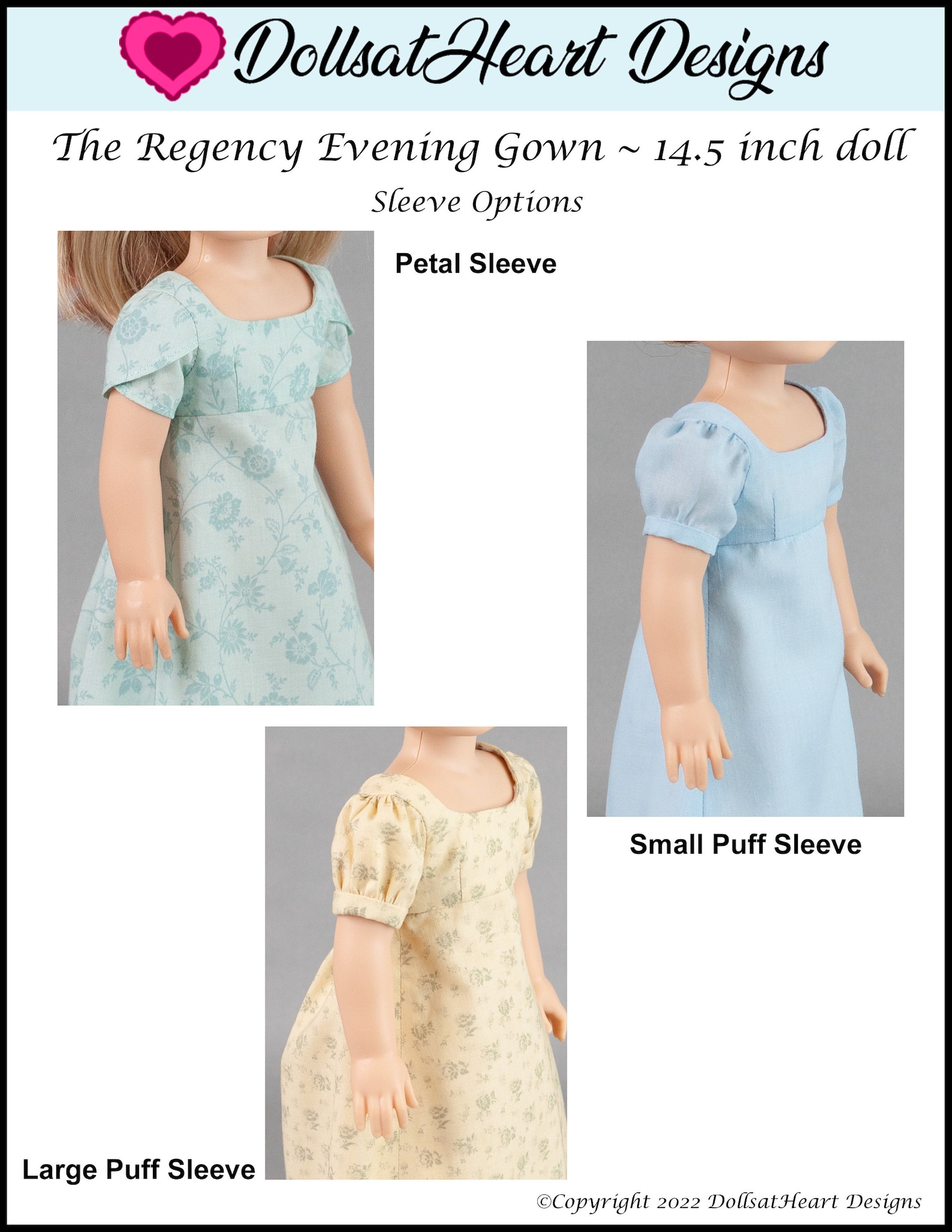 Doll Dress PDF Sewing Pattern Regency Evening Gown - Etsy