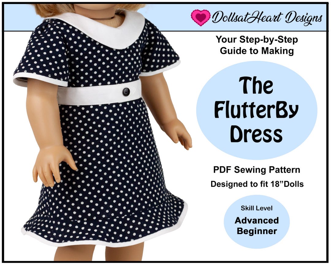 18 Inch Doll Dress Pattern ~ the Flutterby Dress PDF Sewing Pattern - Etsy