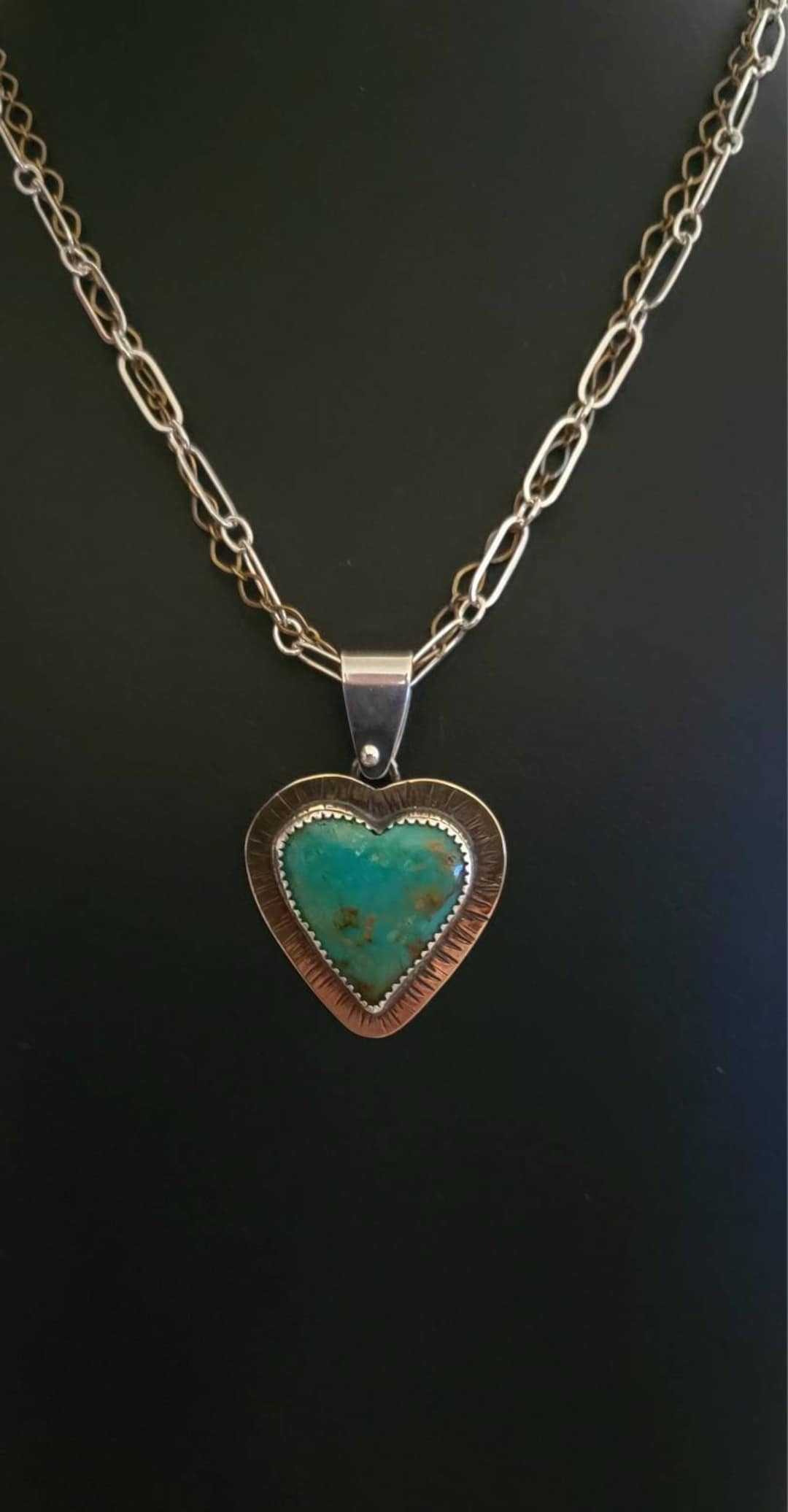 Turquoise Heart Necklace - Etsy