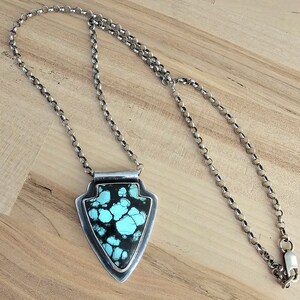 Sterling Silver Turquoise Arrowhead Necklace - Etsy