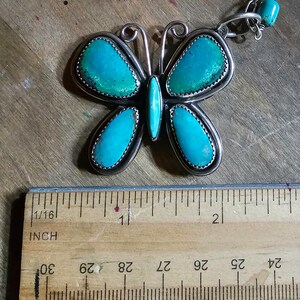 Sterling Silver and Turquoise Butterfly Necklace - Etsy
