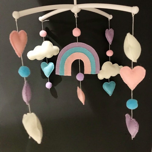 Rainbow Nursery Rainbow Baby Mobile Pastel Rainbow Mobile - Etsy