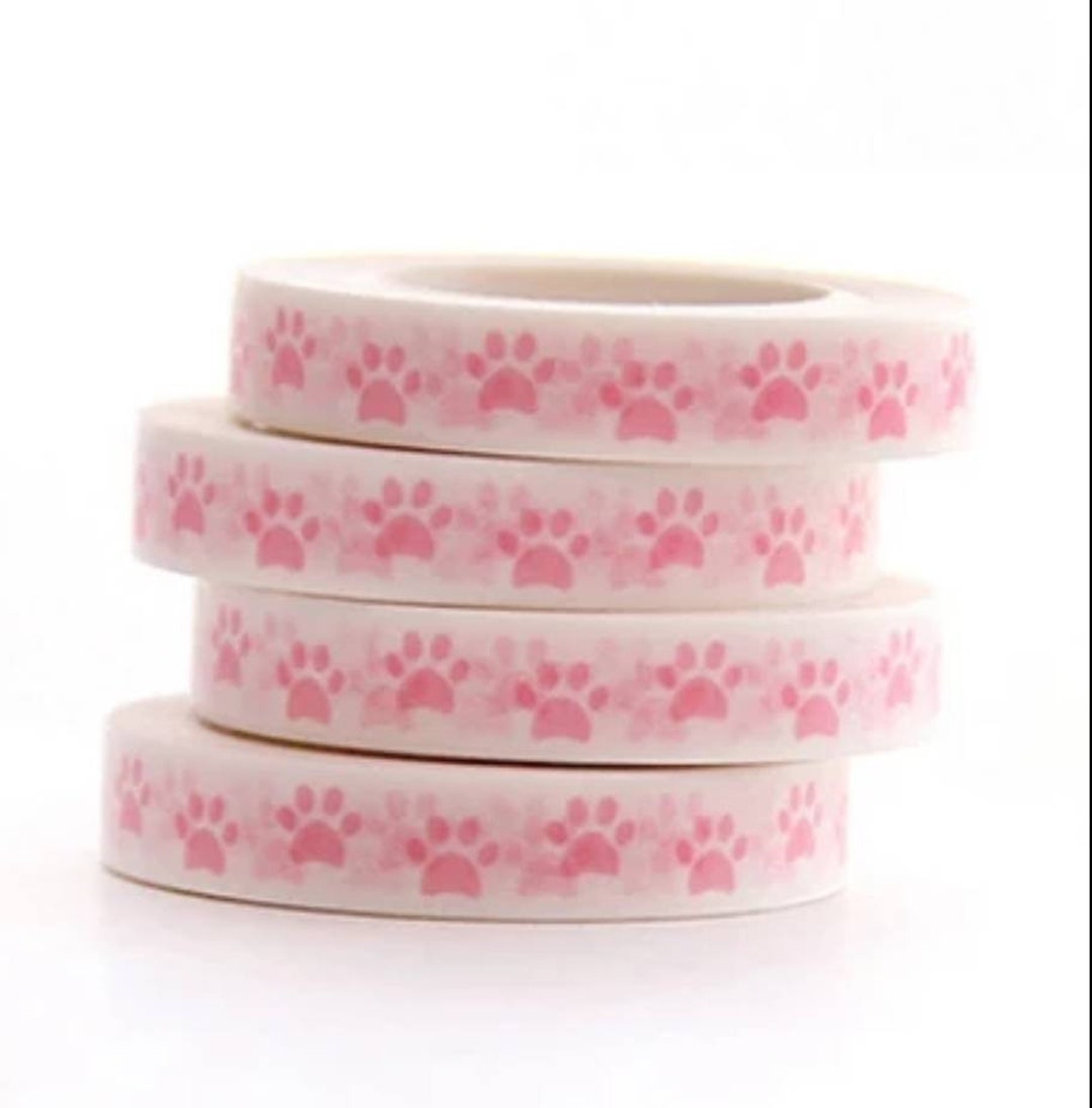Pink Animal Paw Washi Tape • Planner Washi Tape • Card Making ...