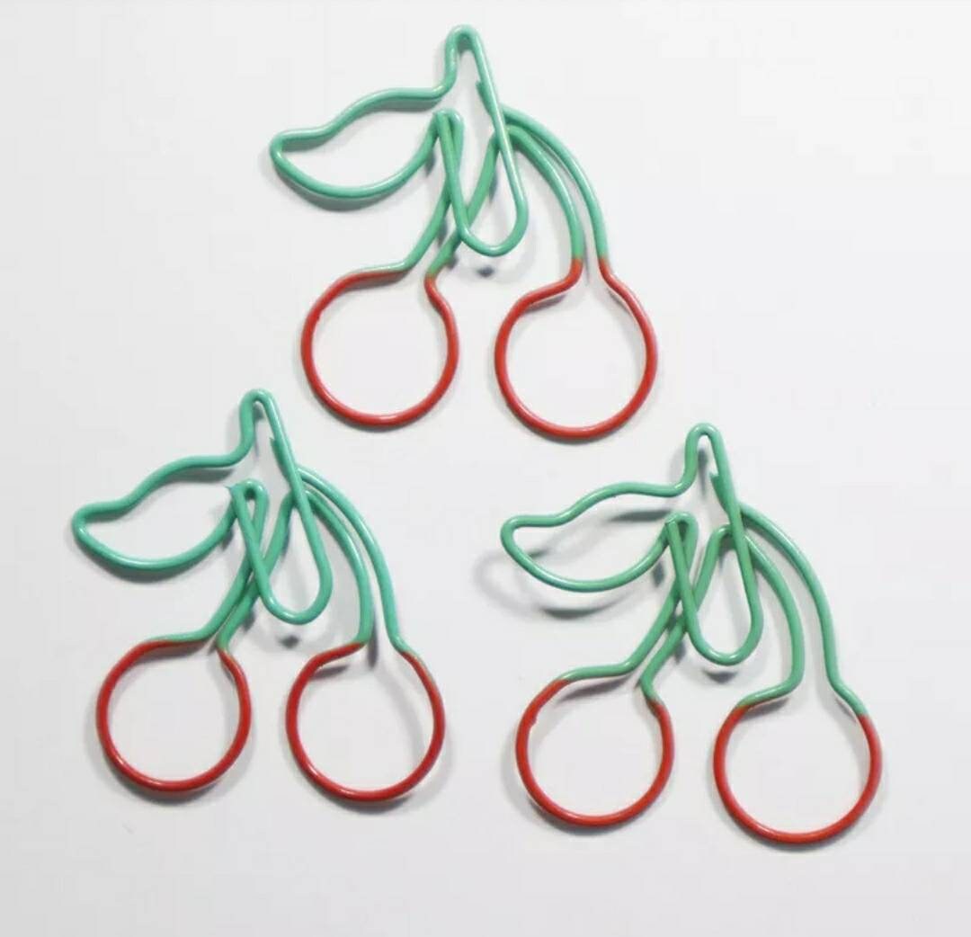 Cherry Paper Clip 5 Clips Planner Accessory Fruit Paper - Etsy UK