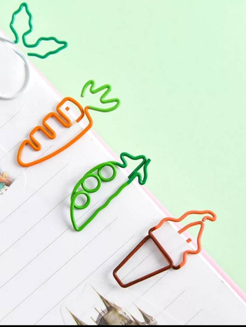 Carrot Paper Clip 5 Clips Planner Accessory Vegetable - Etsy