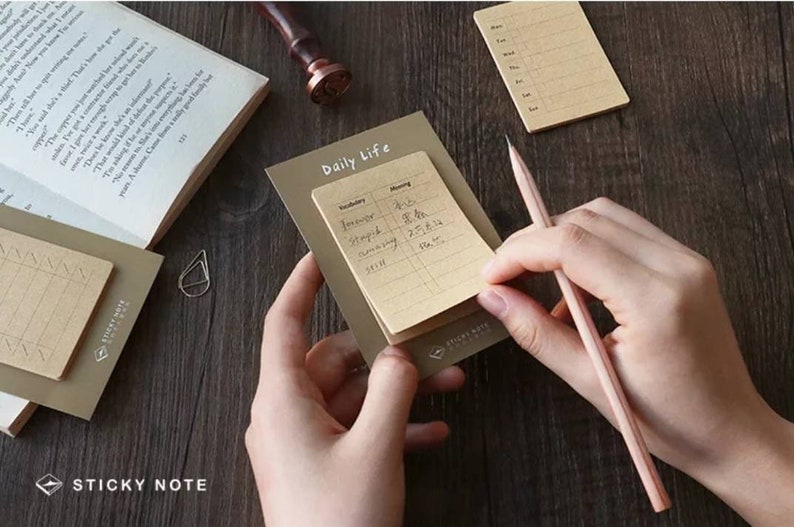 Kraft Revision Sticky Note Card Making Scrapbook - Etsy