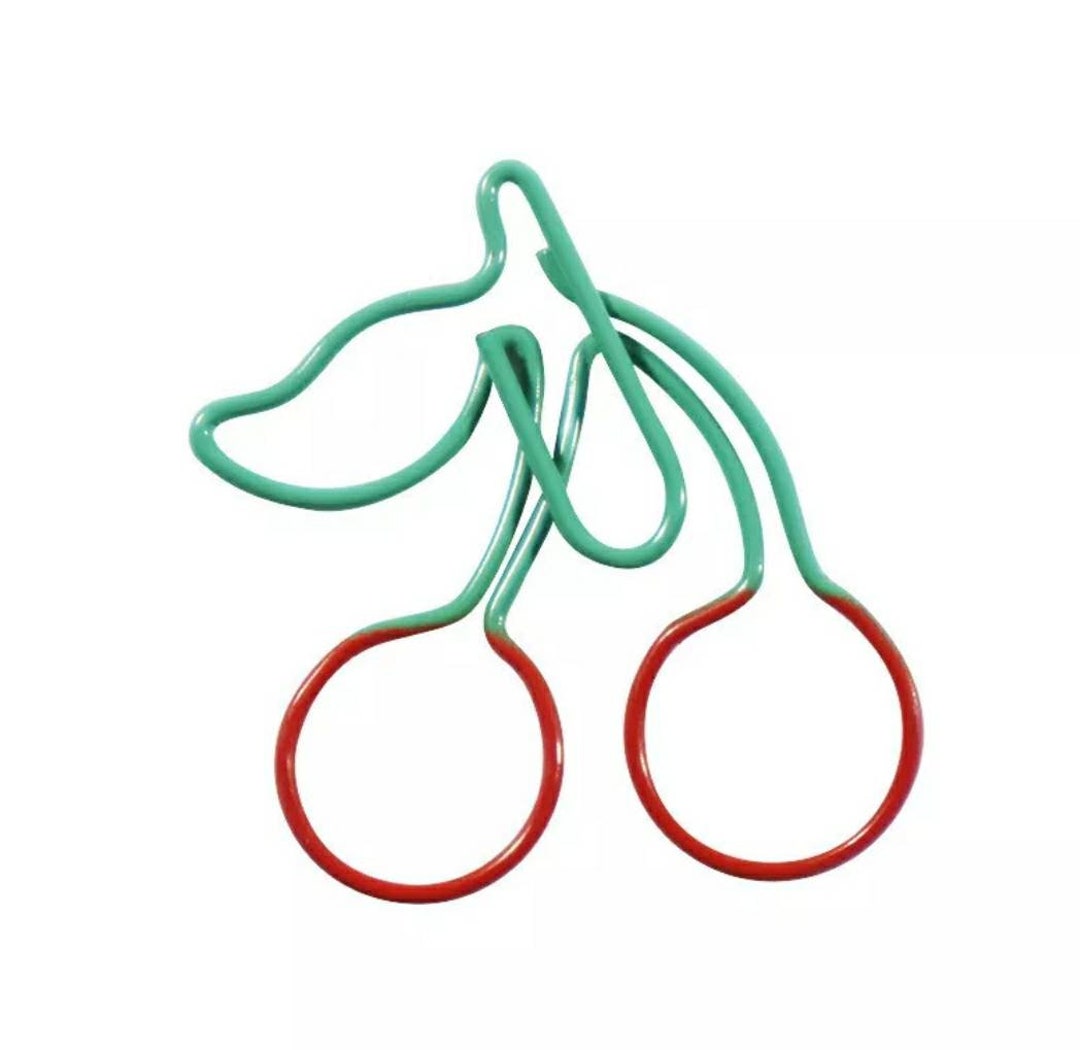 Cherry Paper Clip • 5 Clips Planner Accessory • Fruit Paper Clip ...