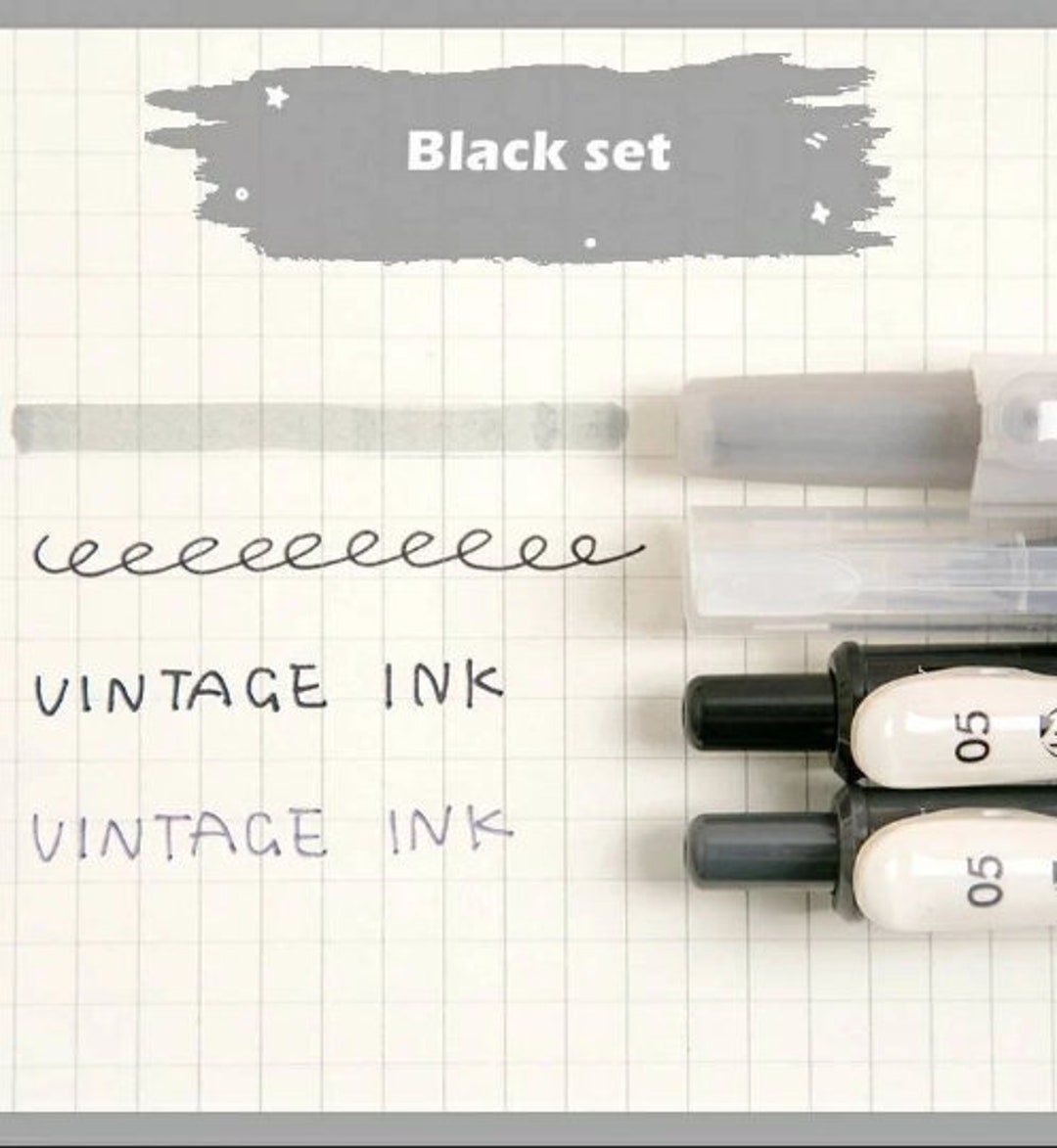 Black Pen Set • Journal Pen • Traveller Notebook • Gel Pen • Moss Pen ...
