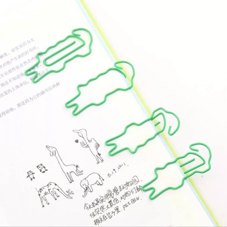 Crocodile Paper Clip • 5 Clips • Animal Paper Clip • Kawaii • Journal ...