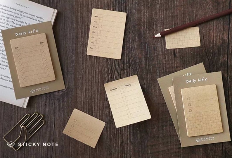 Kraft Revision Sticky Note Card Making Scrapbook - Etsy