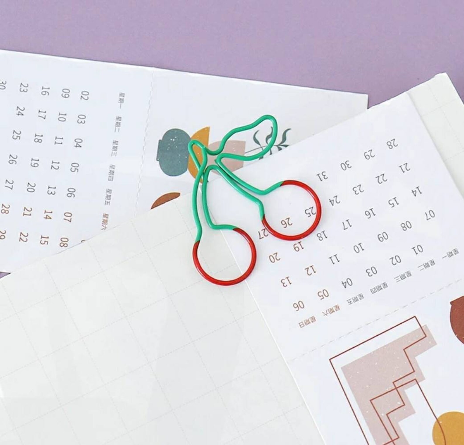 Cherry Paper Clip 5 Clips Planner Accessory Fruit Paper | Etsy UK