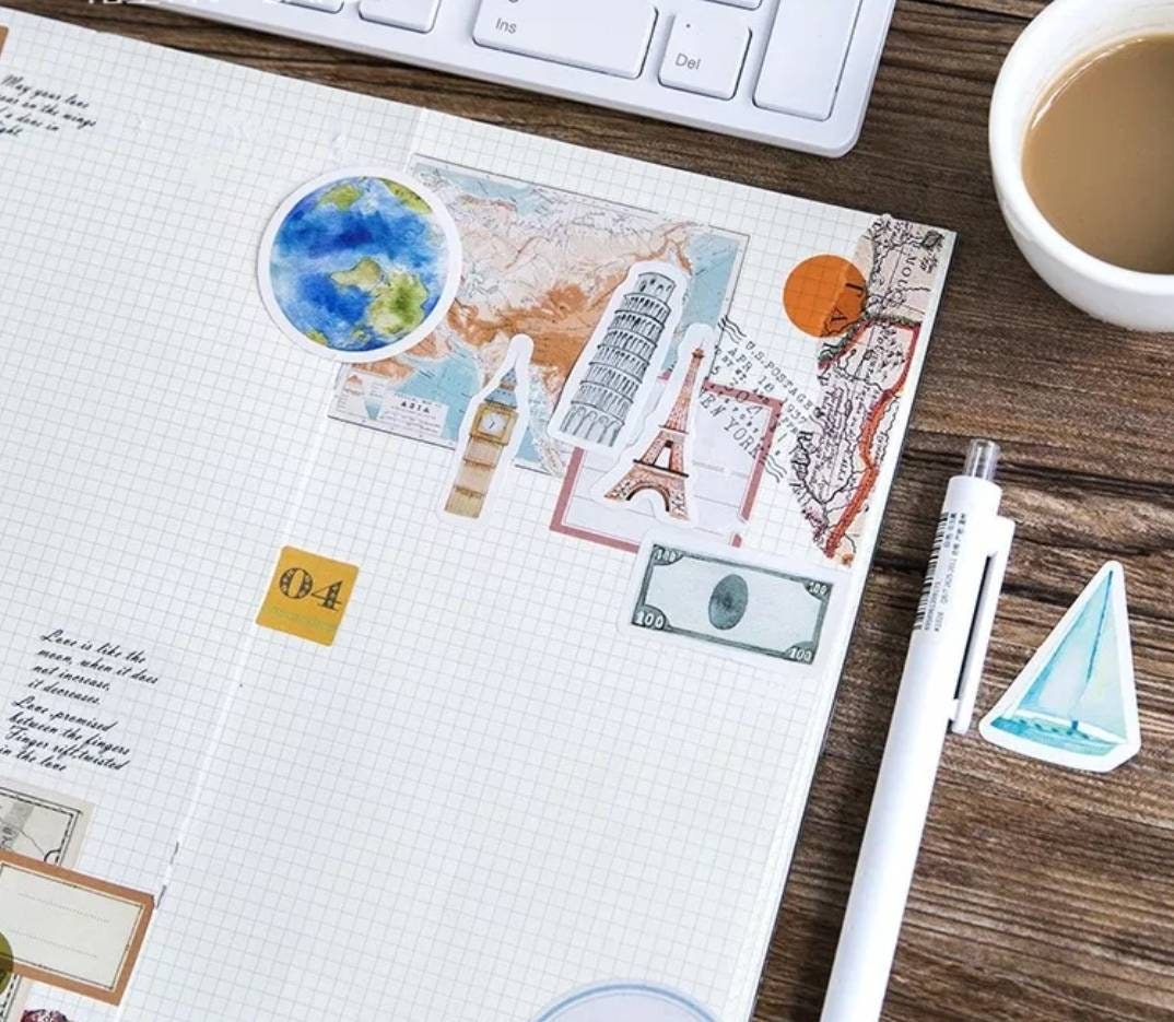 Retro Travel Stickers Journal Stickers Planner Stickers | Etsy