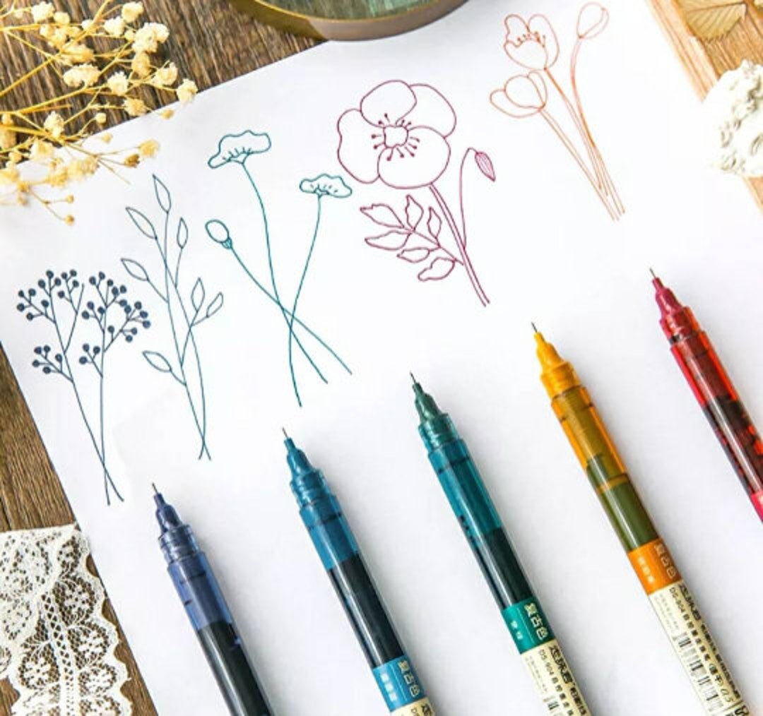 Bright Vintage Pen Set Journal Pen Travellers Notebook Gel Pen Confetti ...
