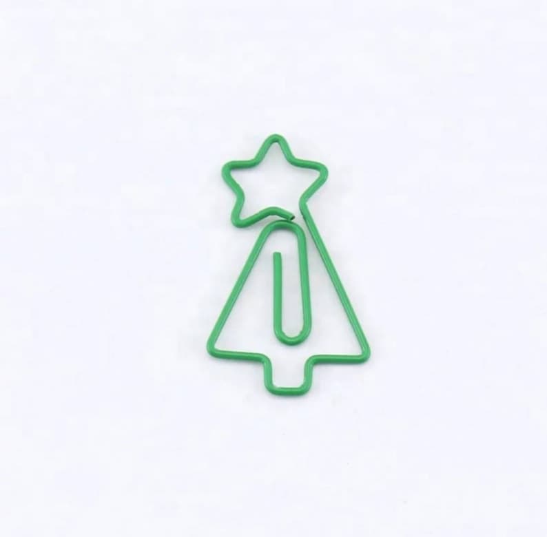 Christmas Tree Paper Clip 5 Clips Planner Accessory Paper - Etsy