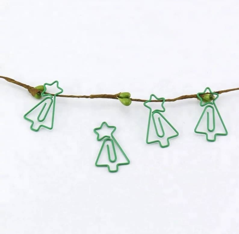 Christmas Tree Paper Clip 5 Clips Planner Accessory Paper - Etsy