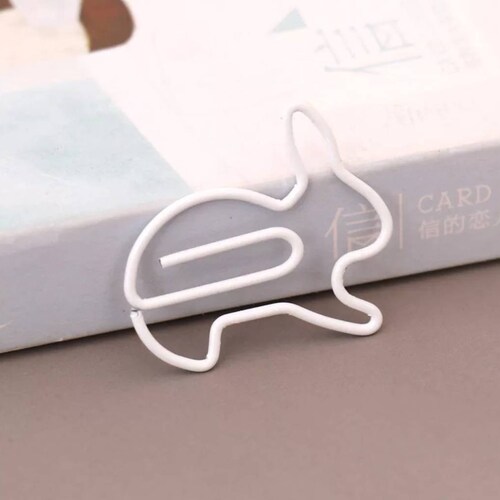 White Rabbit Paper Clip 5 Clips Planner Accessory Animal - Etsy