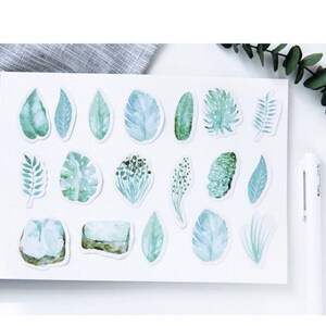 Mint Plant Stickers Journal Stickers Scrapbook Stickers Fern Stickers ...