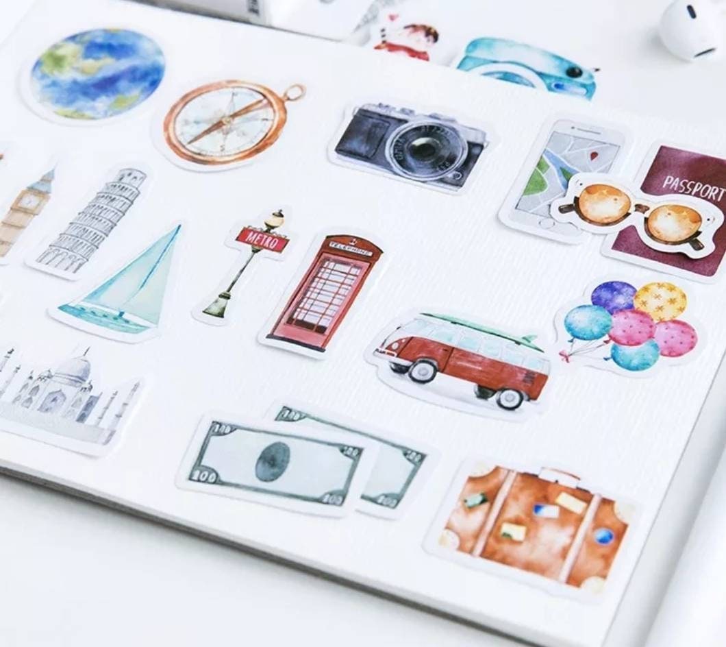 Retro Travel Stickers Journal Stickers Planner Stickers | Etsy