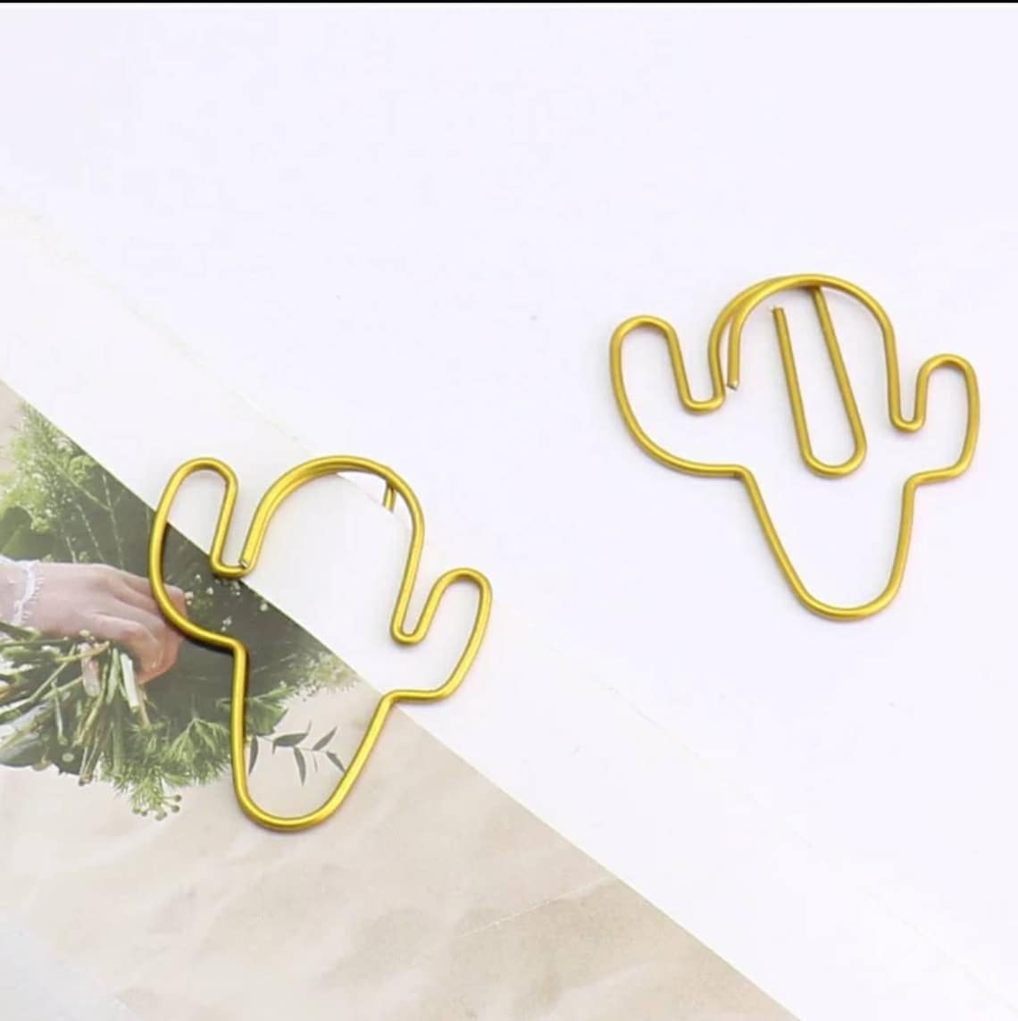 Cactus Paper Clip • 5 Clips Planner Accessory • Succulent Paper Clip ...