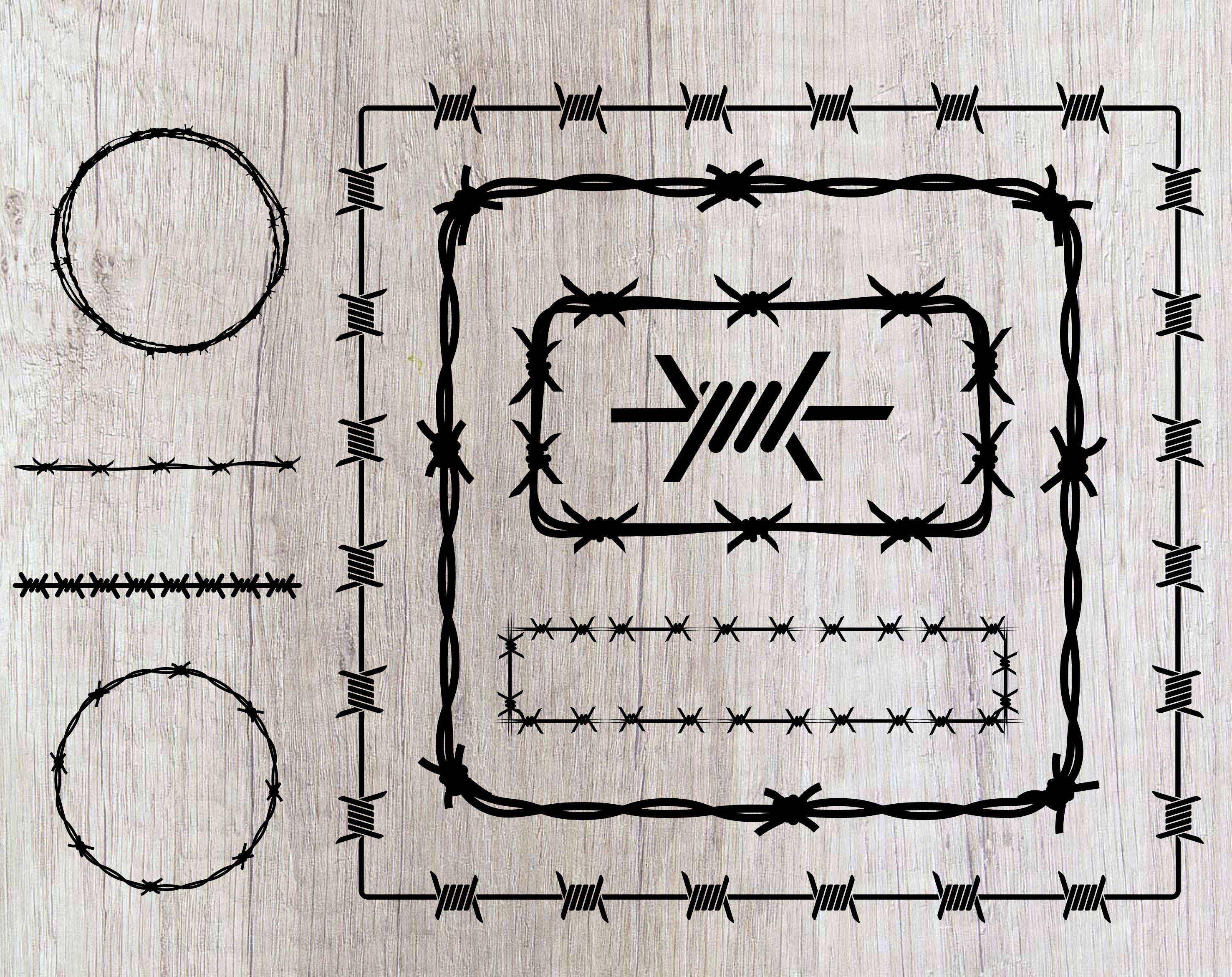 Barbed wire frame svg barbed wire svg Barbed svg barbed wire | Etsy
