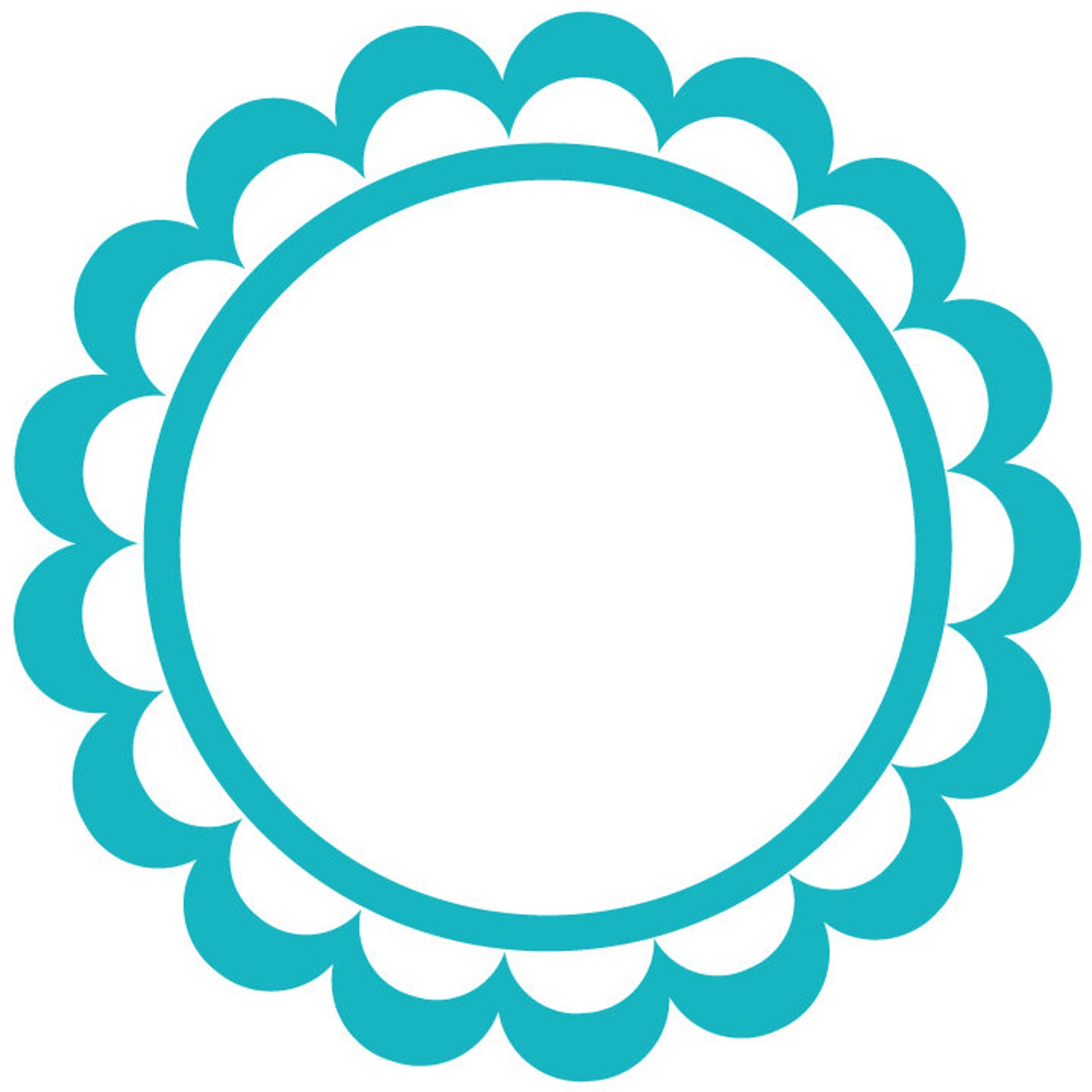 Scalloped svg Round Scalloped Monogram svg Circle Scalloped | Etsy