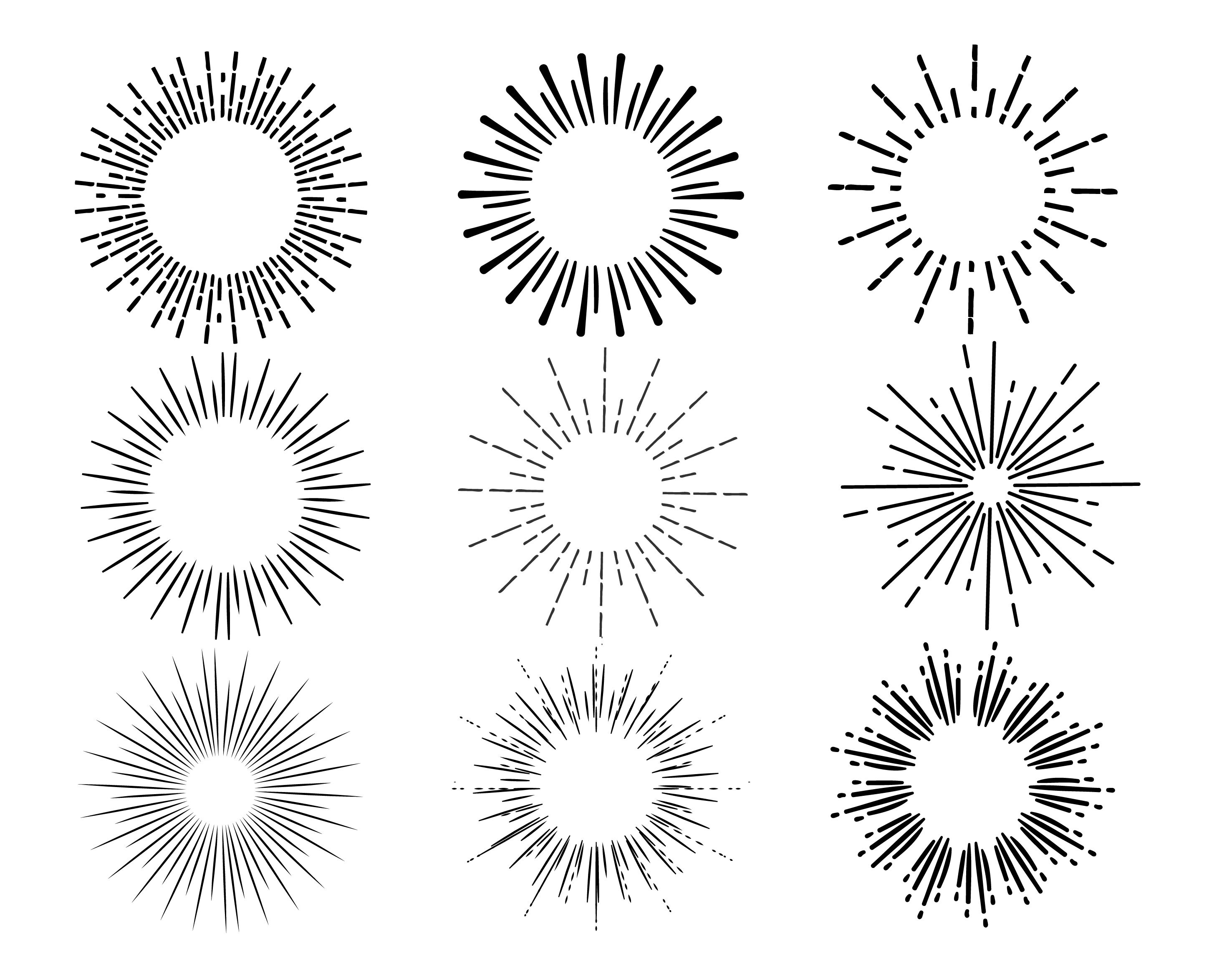 Sunburst svg sun burst svg Sunburst shapes svg Bursting rays | Etsy