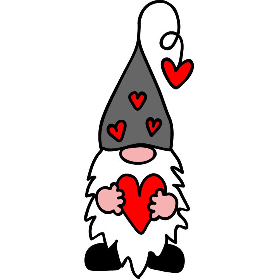 Three Gnomes Holding Hearts Svg Gnome With Heart Svg Nordic Etsy