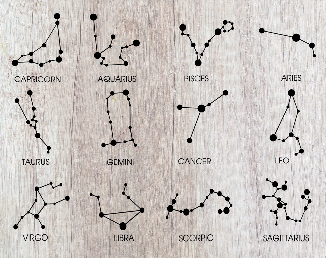 Sterrenbeelden svg Dierenriem tekens png sterrenbeeld | Etsy Nederland