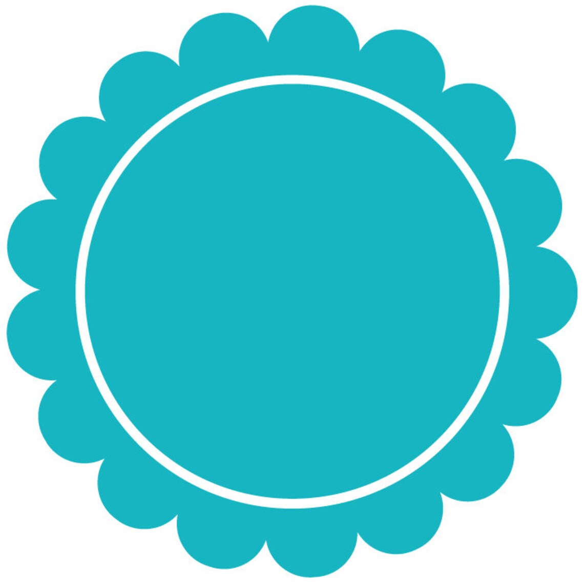 Scalloped svg Round Scalloped Monogram svg Circle Scalloped | Etsy