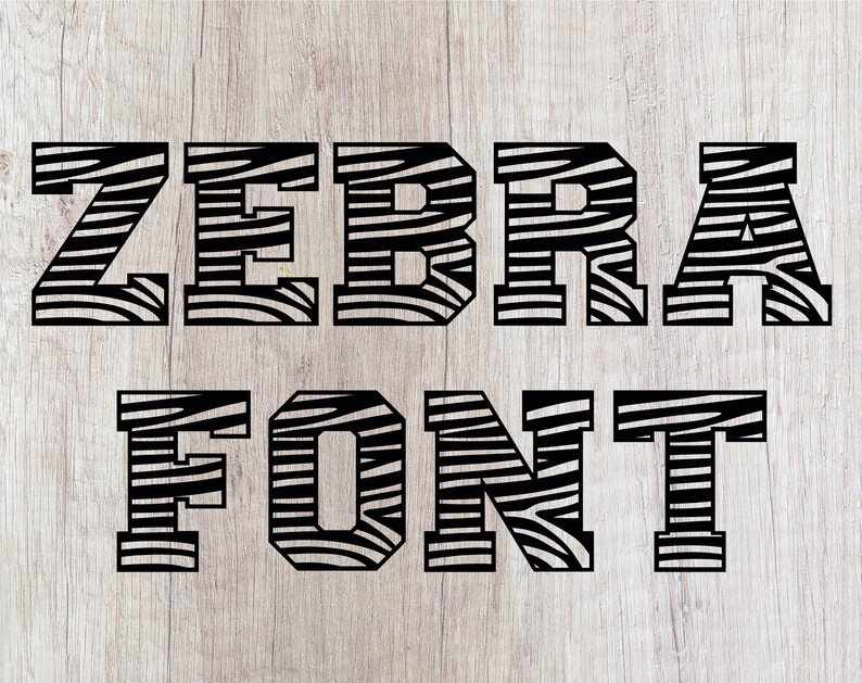 Zebra font Zebra font svg Zebra alphabet svg Zebra numbers svg | Etsy