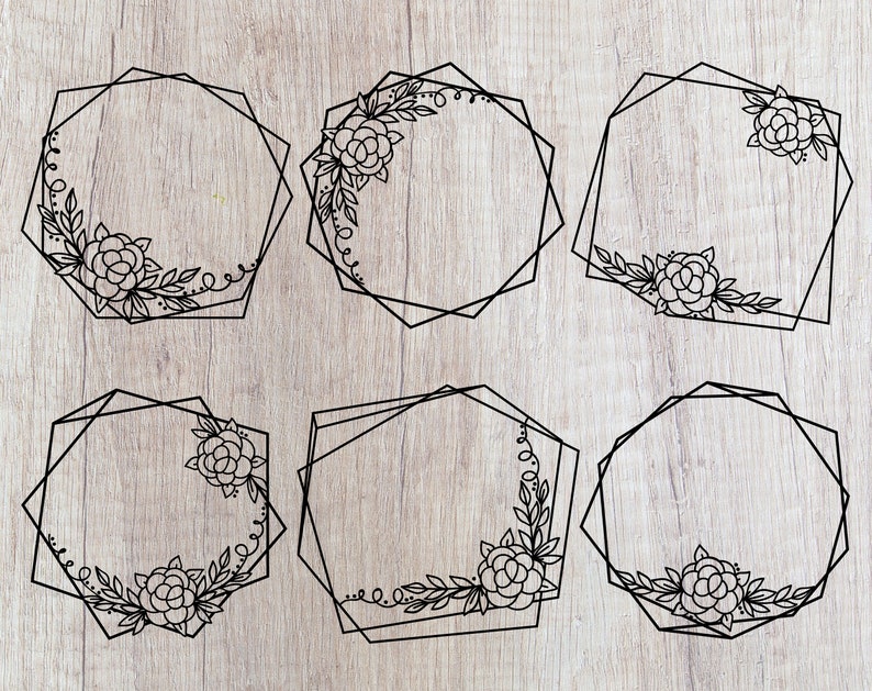 Geometric Polygonal Frame svg Geometric Frames svg Polygonal | Etsy