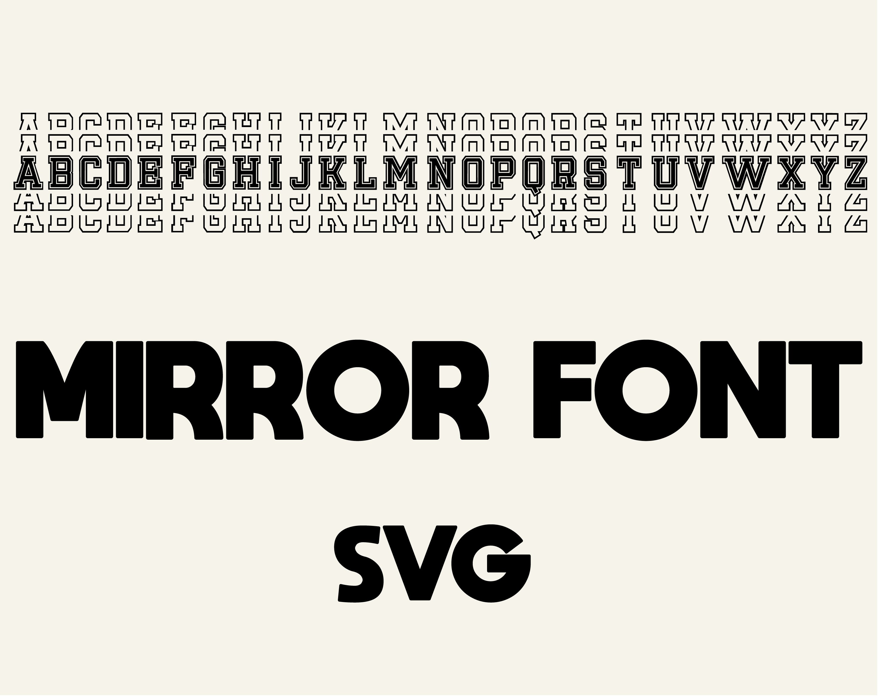 Mirror Font Mirror Font Svg Mirror Font Svg File Mirrored Etsy Canada