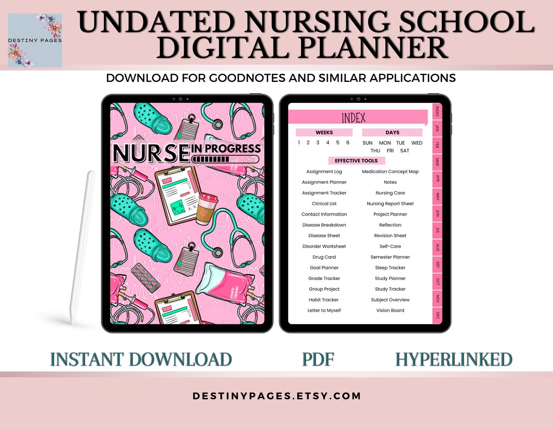 Nursing Student Digital Planner Digital Planner for Nursing Students ...