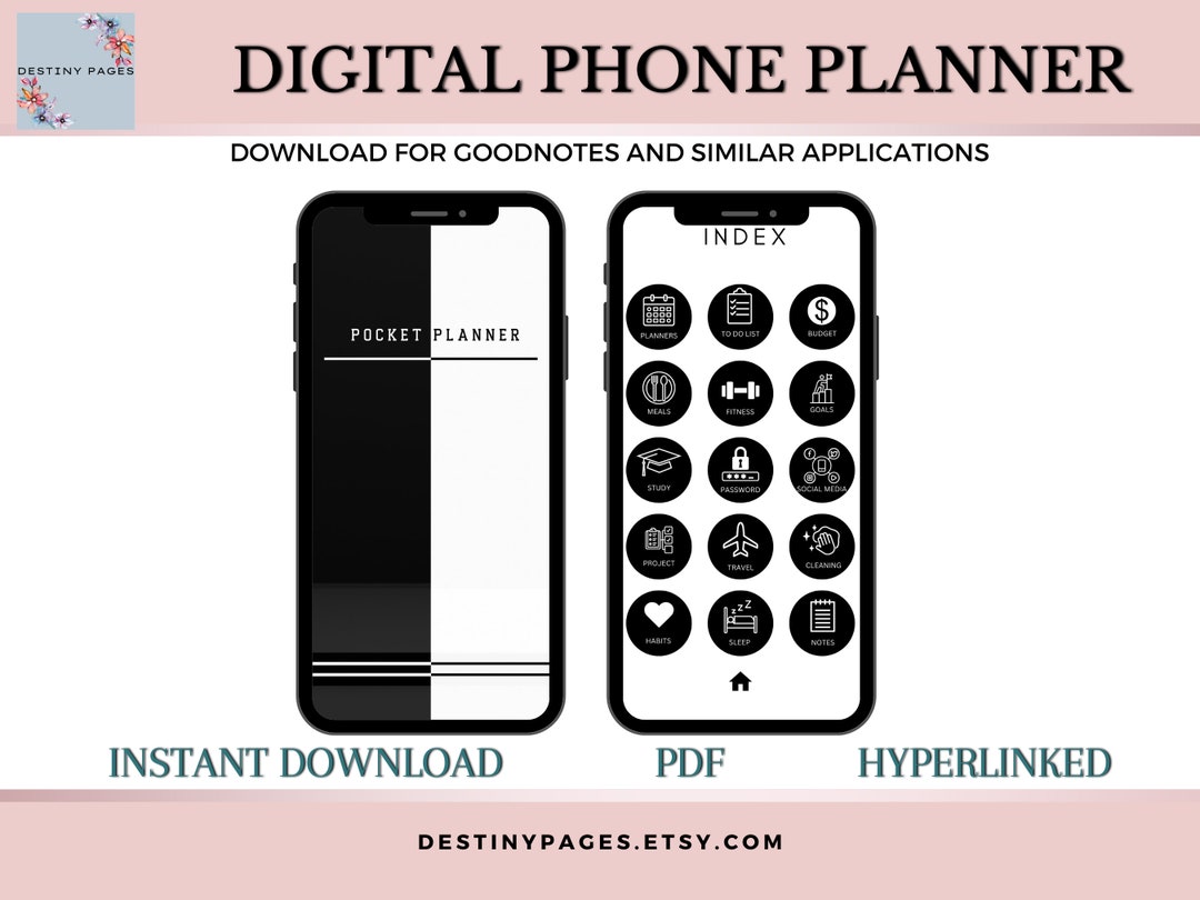 Digital Phone Planner Digital Pocket Planner iPhone Digital Planner ...