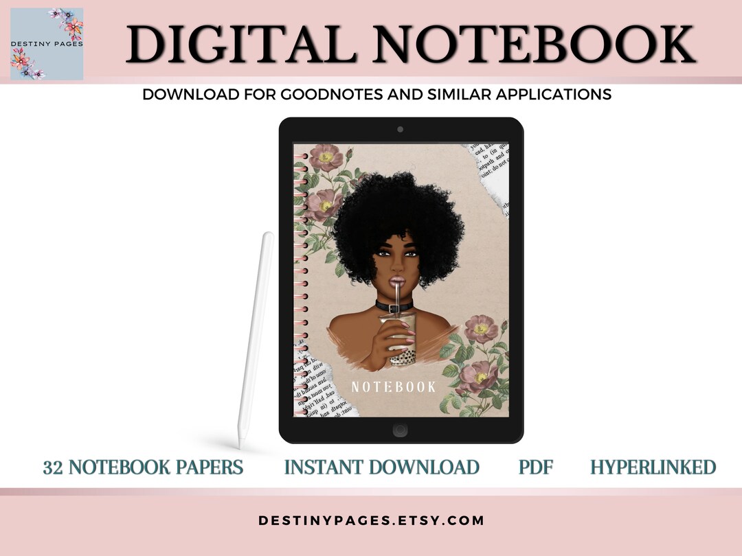 Black Girl Magic Digital Notebook | Digital Notebook | Hyperlinked ...