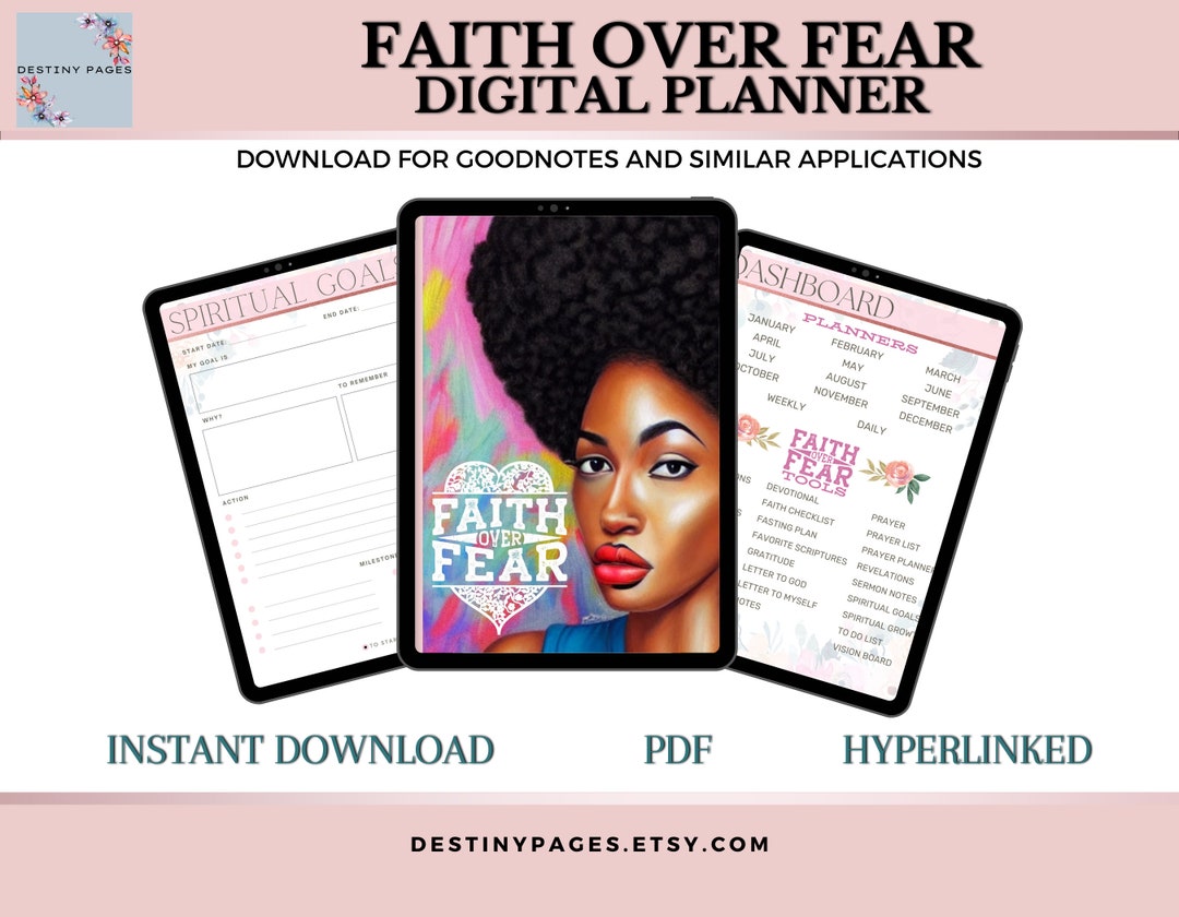 Black Girl Faith Digital Planner, Digital Bible Planner, Digital Prayer ...