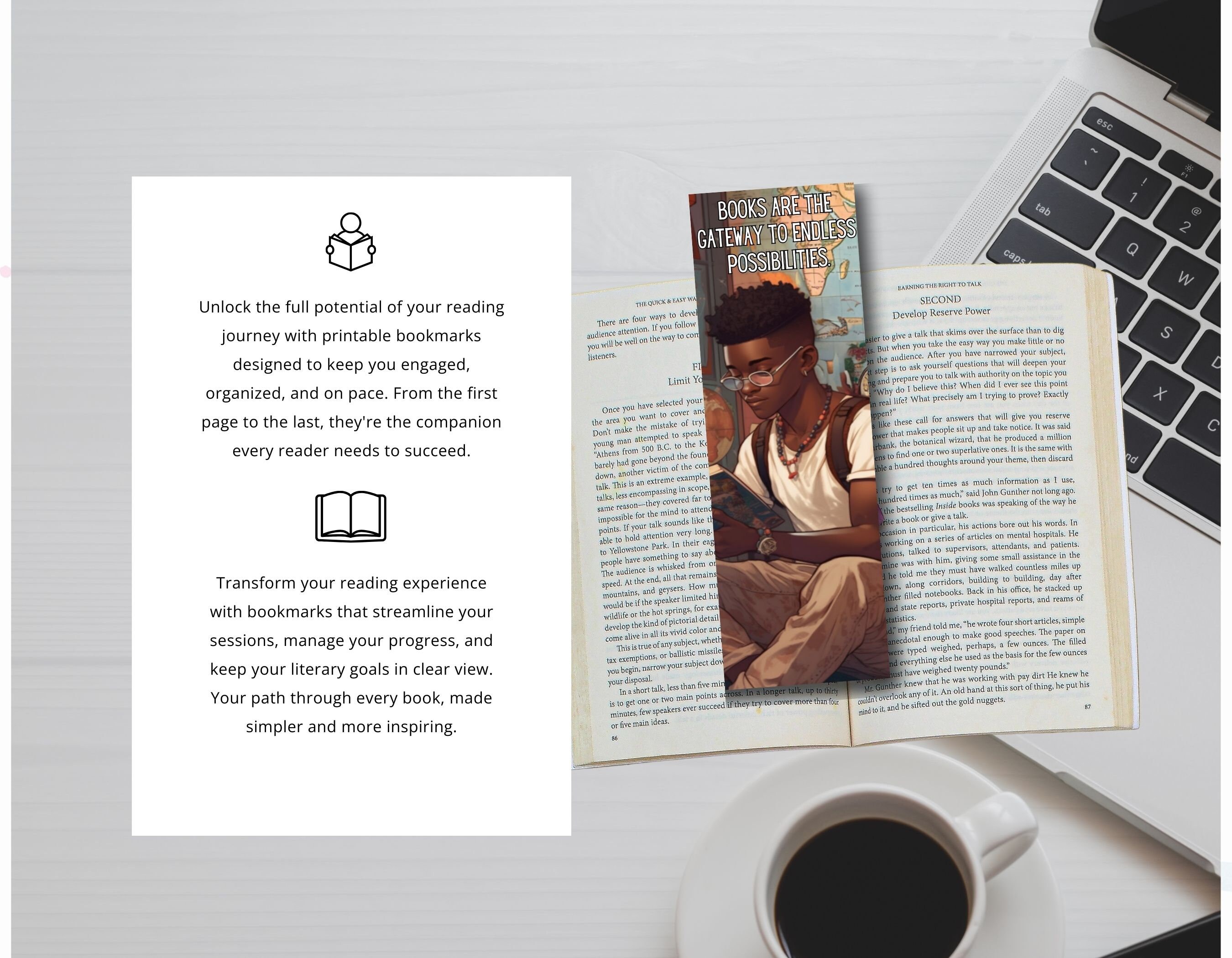 Printable Black Boy Bookmarks, African American Gift for Reader ...