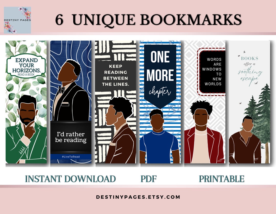 Printable Black Man Bookmarks African American Gift for Reader Bookmark ...