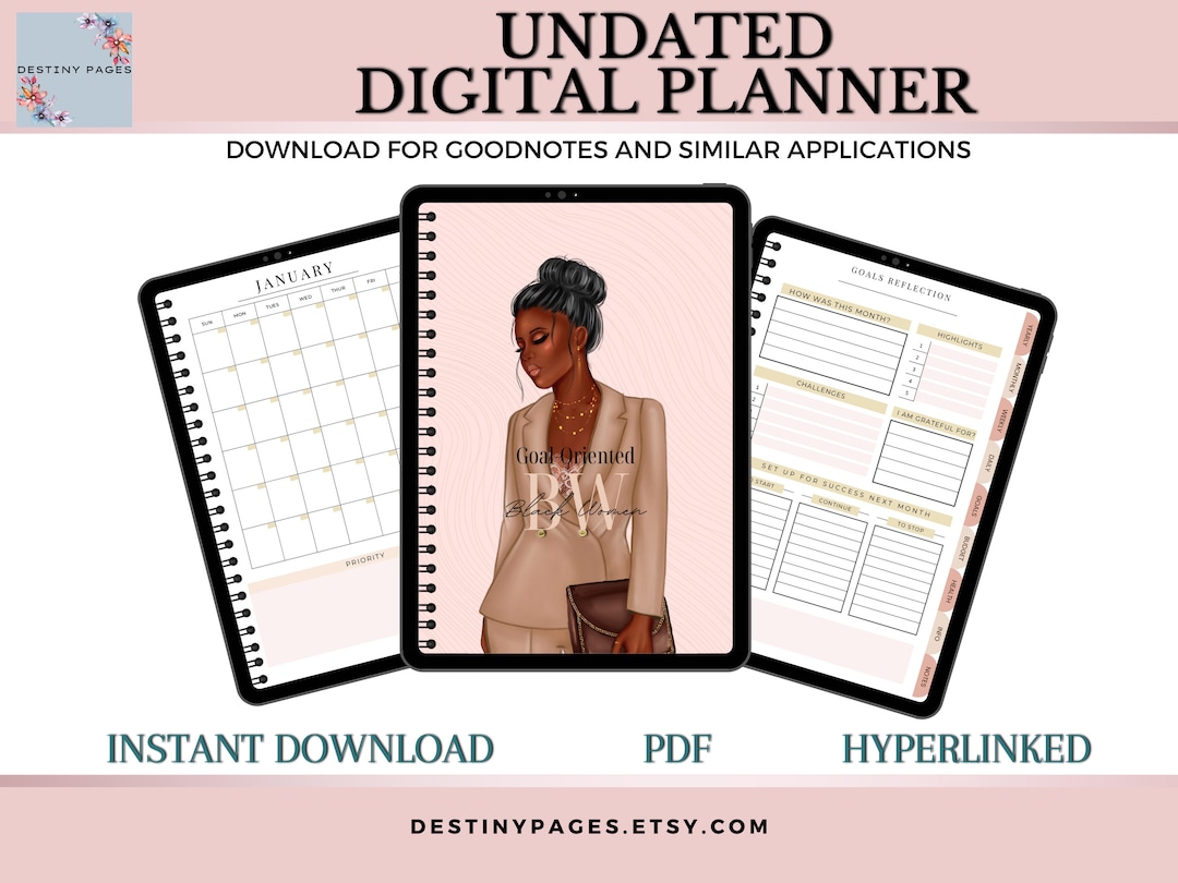 Black Girl Digital Planner, Black Girl Planner, Boss Girl Planner ...