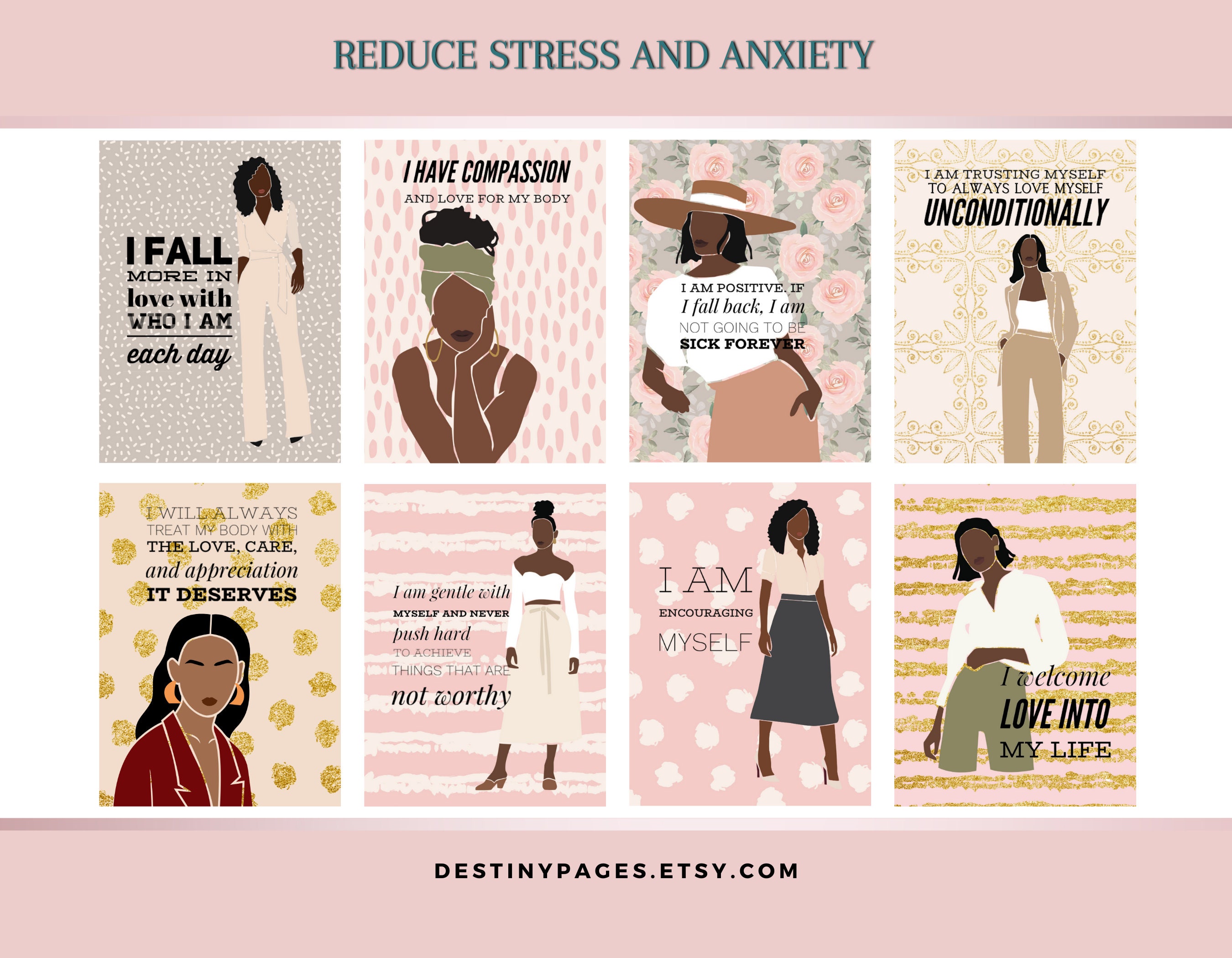 Digital Positive Affirmation Cards Affirmation Deck Self Esteem Self ...