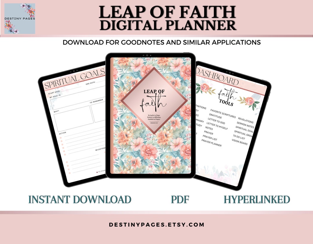 Leap of Faith Digital Planner | Digital Bible Planner | Digital Prayer ...