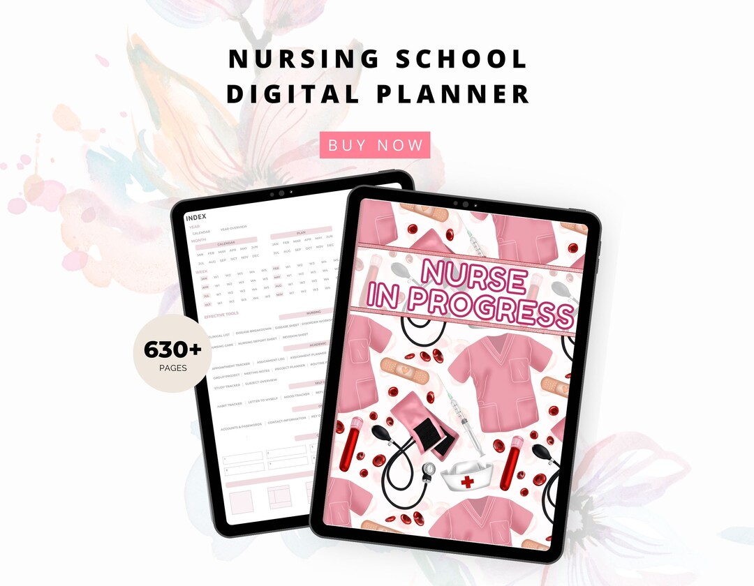 Nursing Student Digital Planner for Nursing Students, Ultimate Undated ...