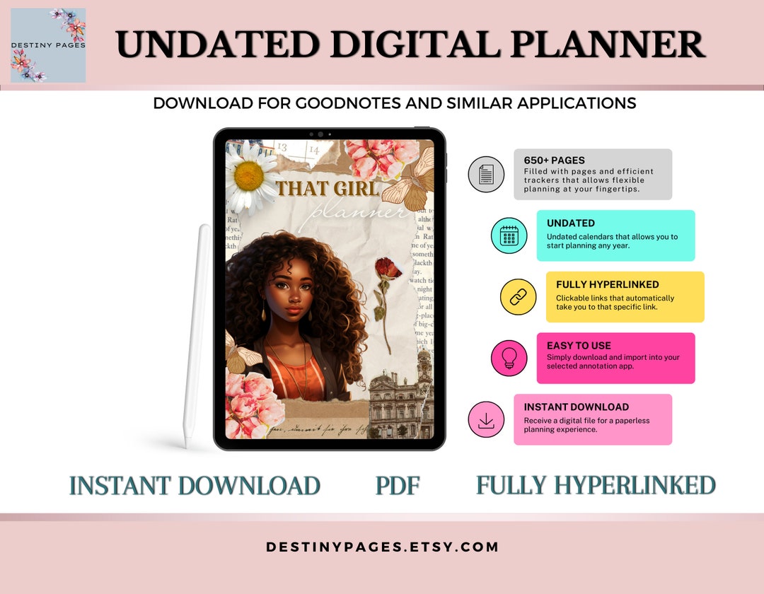 Black Girl Magic Digital Planner, Melanin Digital Planner, Black Girl ...
