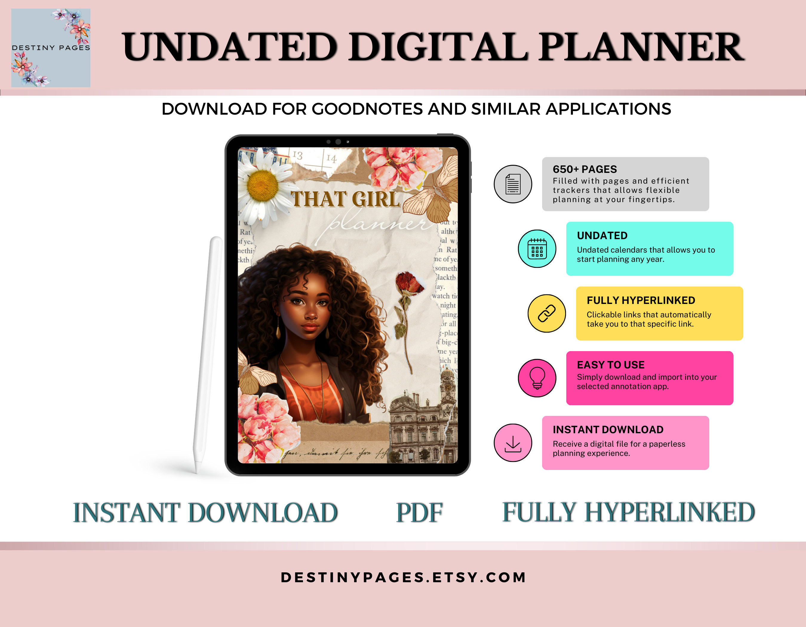 Black Girl Magic Digital Planner, Melanin Digital Planner, Black Girl ...