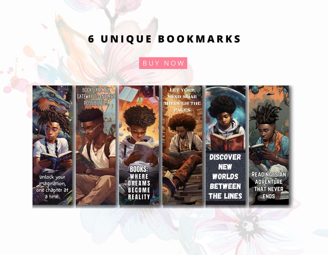 Printable Black Boy Bookmarks, African American Gift for Reader ...